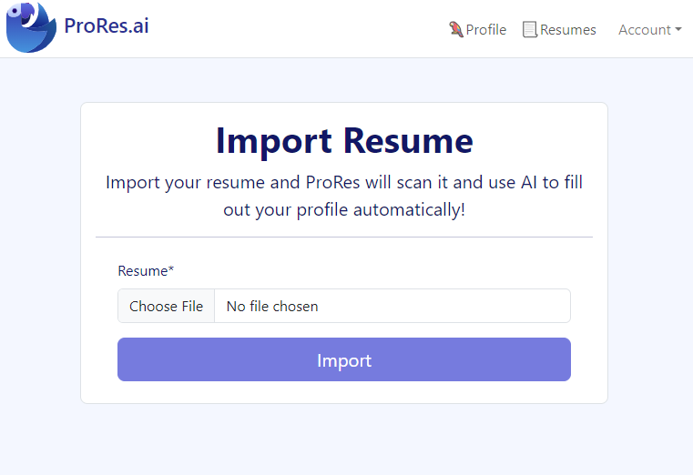Resume Import – Upload Your Resume and Improve It